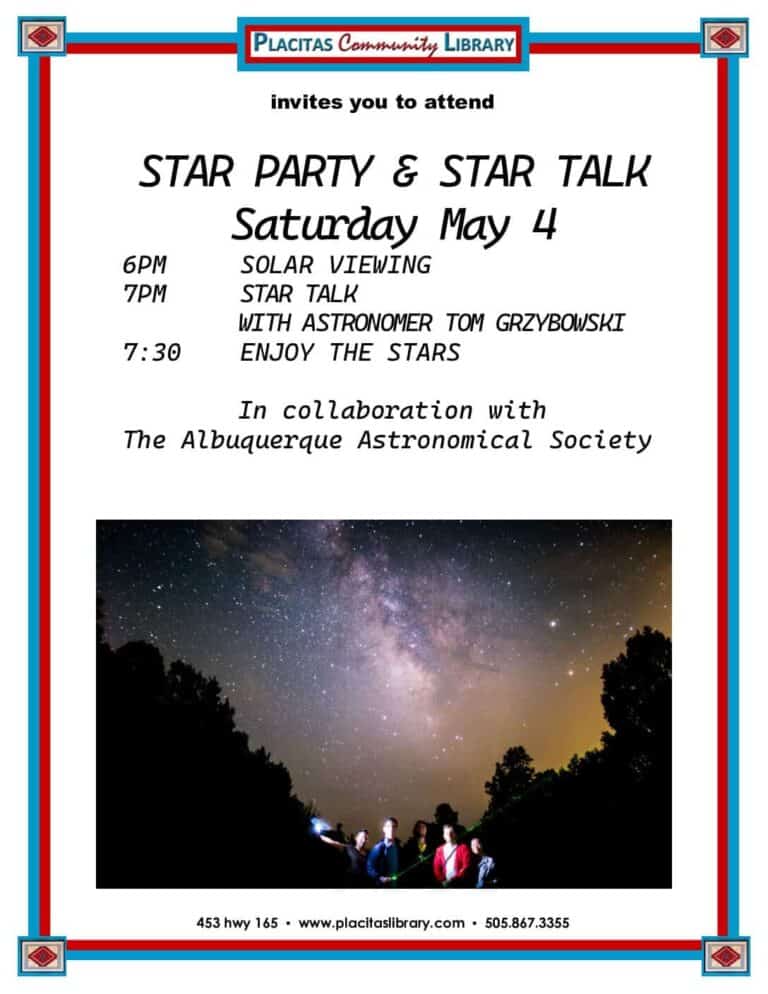 PLACITAS STAR PARTY AND STAR TALK - Placitas Library